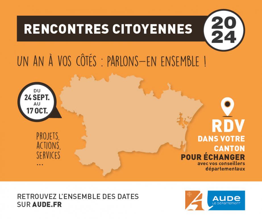 Rencontres citoyennes 2024 Prenez date avec vos élus ! | Aude